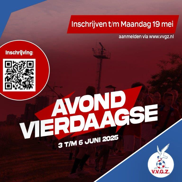 Inschrijving Avondvierdaagse 2025 geopend! | V.V.G.Z.